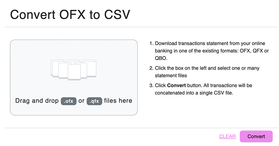 OFX to CSV - Free Online Converter